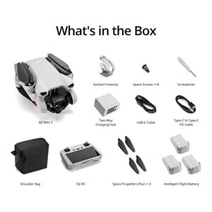 DJI Mini 3 Fly More Combo (DJI RC) - Lightweight and Foldable Mini Camera Drone with 4K HDR Video, 38-min Flight Time, True Vertical Shooting, and Intelligent Features