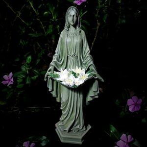 CHRUI Virgin Mary Outdoor Garden Decor Statues, Outdoor Patio Angel Art Garden Cemetery Decorations Statue for Patio, Lawn, Yard Decoration, Housewarming Garden Unique Gift