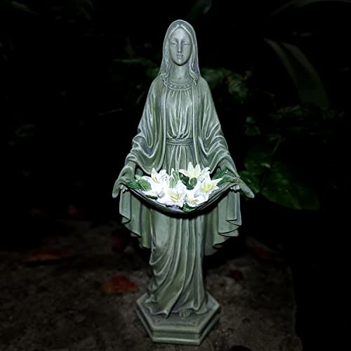 CHRUI Virgin Mary Outdoor Garden Decor Statues, Outdoor Patio Angel Art Garden Cemetery Decorations Statue for Patio, Lawn, Yard Decoration, Housewarming Garden Unique Gift