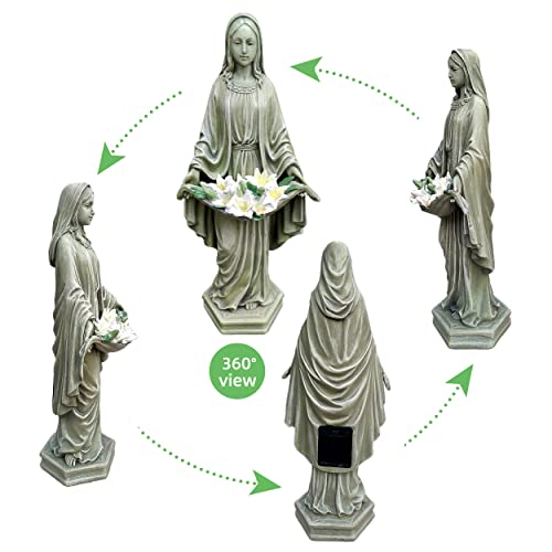 CHRUI Virgin Mary Outdoor Garden Decor Statues, Outdoor Patio Angel Art Garden Cemetery Decorations Statue for Patio, Lawn, Yard Decoration, Housewarming Garden Unique Gift