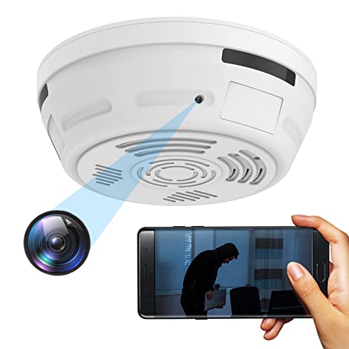 FUVISION Hidden Camera Smoke Detector, Spy Camera HD 1080p Wireless Security Camera with Night Vision and Motion Detection Remote App Control for Home Security, Home Elderly Pet, 180 Days Standby