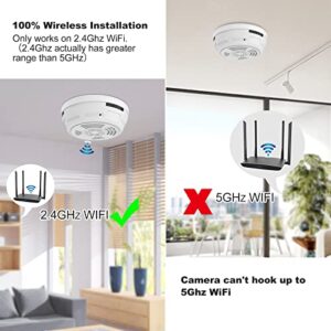 FUVISION Hidden Camera Smoke Detector, Spy Camera HD 1080p Wireless Security Camera with Night Vision and Motion Detection Remote App Control for Home Security, Home Elderly Pet, 180 Days Standby