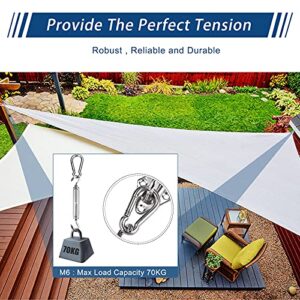 BLADOPIA Sun Shade Sail Hardware Kit, 6 inch Heavy Duty Stainless Steel Outdoor Triangle Sunshade Installation Set, UV Block Canopy Awning Wall Mounting Anchor and Turn Buckles for Patio, Garden