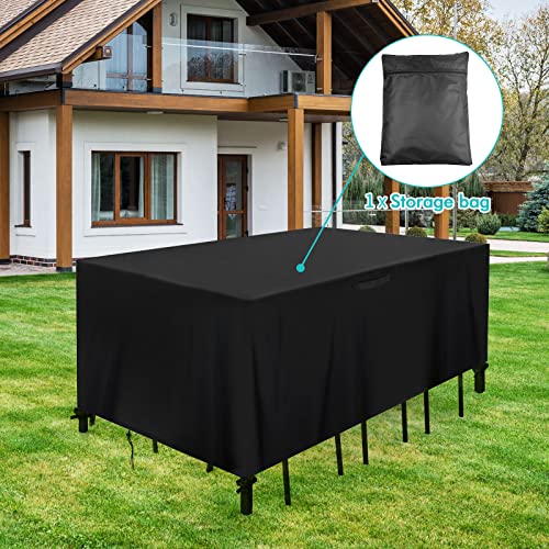 Relime Patio Furniture Covers, 106 x 70 x 35 inch Waterproof Patio Cover, Durable 420D UV Protection Outdoor Table Set Cover with 4 Windproof Buckles No Tears Anti UV No Fading