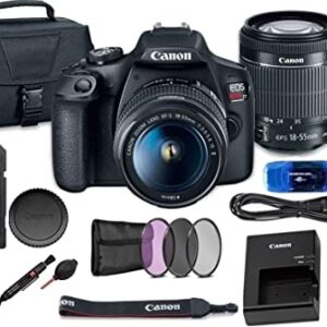 Camera EOS Rebel T7 DSLR Camera w/EF-S 18-55mm F/3.5-5.6 Zoom Lens + Case + Sandisk 64GB Memory Card + Flex Tripod + 3pc Filter Kit + Card Reader + BluebirdSales Cleaning Kit