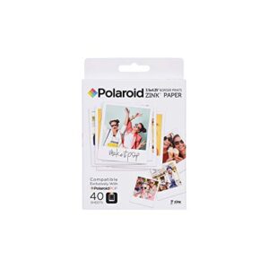 zink polaroid 3.5 x 4.25 inch premium zink border print photo paper (40 sheets) compatible with polaroid pop instant camera & polaroid 3×4 printer