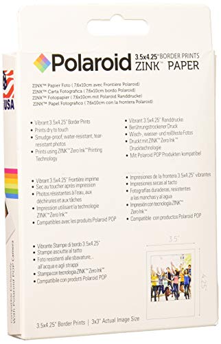 Zink Polaroid 3.5 x 4.25 inch Premium Zink Border Print Photo Paper (40 Sheets) Compatible with Polaroid POP Instant Camera & Polaroid 3x4 Printer