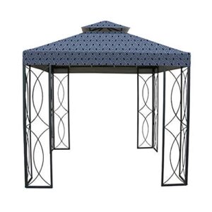 garden winds replacement canopy for the garden treasures 8×8 s-582d gazebo – standard 350 – midnight trellis