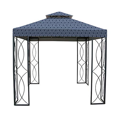 Garden Winds Replacement Canopy for The Garden Treasures 8x8 S-582D Gazebo - Standard 350 - Midnight Trellis