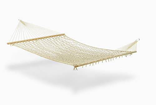 Fab Habitat Rope Recycled Polyester Hammock - Miami - Natural - Indoor/Outdoor, Quick Dry, 2 Person 400 lbs Capacity - Patio, Poolside, Backyard, Garden, Beach, Balcony - 12-14 ft Adjustable