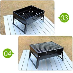 Charcoal Grill Barbecue Portable BBQ - Stainless Steel Folding Grill Tabletop Outdoor Smoker BBQ for Picnic Garden Terrace Camping Travel、travel bbq