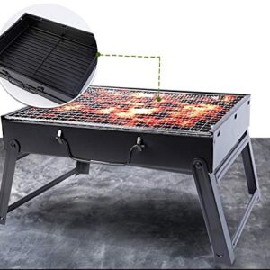 Charcoal Grill Barbecue Portable BBQ - Stainless Steel Folding Grill Tabletop Outdoor Smoker BBQ for Picnic Garden Terrace Camping Travel、travel bbq