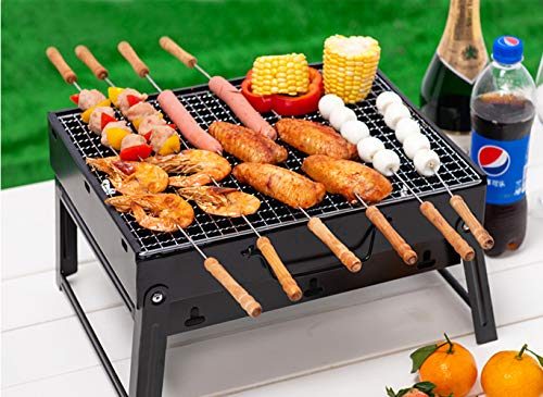 Charcoal Grill Barbecue Portable BBQ - Stainless Steel Folding Grill Tabletop Outdoor Smoker BBQ for Picnic Garden Terrace Camping Travel、travel bbq