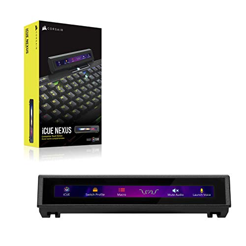 Corsair iCUE NEXUS Companion Touch Screen – 5” Diagonal Screen – 6 Programmable Virtual Macro Buttons – Live System Readouts – iCUE-compatible Device Control – Connect to Keyboard or Standalone Base