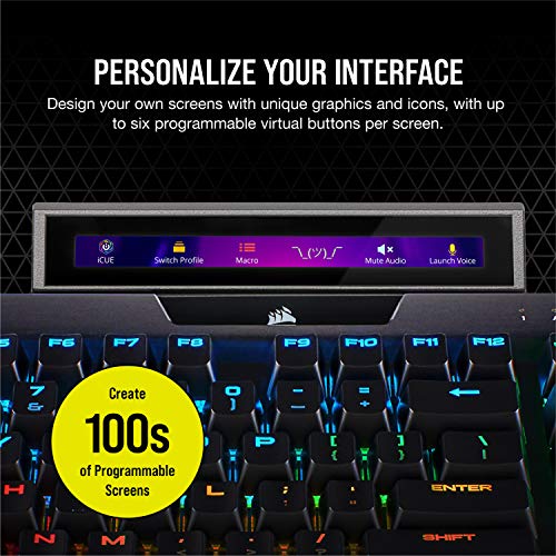 Corsair iCUE NEXUS Companion Touch Screen – 5” Diagonal Screen – 6 Programmable Virtual Macro Buttons – Live System Readouts – iCUE-compatible Device Control – Connect to Keyboard or Standalone Base