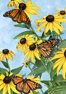 toland home garden 1112133 coneflowers and monarchs butterfly flag 12×18 inch double sided butterfly garden flag for outdoor house flower flag yard decoration