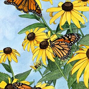 Toland Home Garden 1112133 Coneflowers and Monarchs Butterfly Flag 12x18 Inch Double Sided Butterfly Garden Flag for Outdoor House Flower Flag Yard Decoration