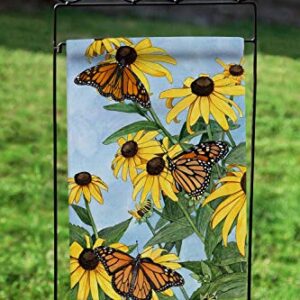 Toland Home Garden 1112133 Coneflowers and Monarchs Butterfly Flag 12x18 Inch Double Sided Butterfly Garden Flag for Outdoor House Flower Flag Yard Decoration