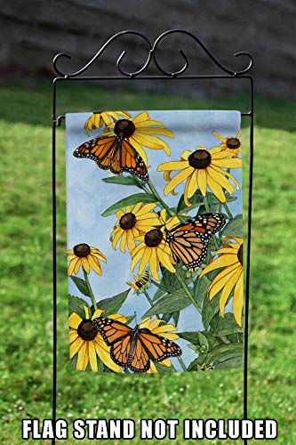 Toland Home Garden 1112133 Coneflowers and Monarchs Butterfly Flag 12x18 Inch Double Sided Butterfly Garden Flag for Outdoor House Flower Flag Yard Decoration