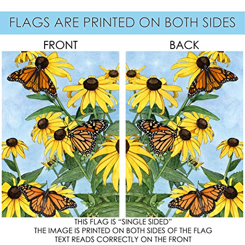 Toland Home Garden 1112133 Coneflowers and Monarchs Butterfly Flag 12x18 Inch Double Sided Butterfly Garden Flag for Outdoor House Flower Flag Yard Decoration