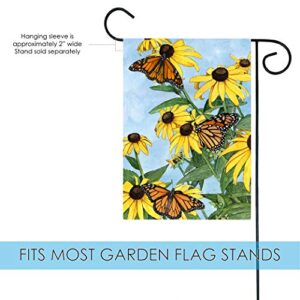 Toland Home Garden 1112133 Coneflowers and Monarchs Butterfly Flag 12x18 Inch Double Sided Butterfly Garden Flag for Outdoor House Flower Flag Yard Decoration