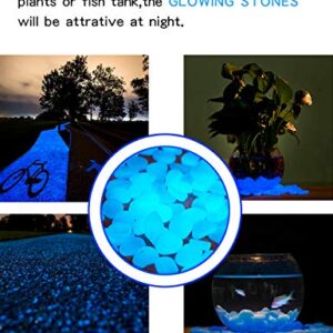 【400 Pcs】 Glow in The Dark Rocks,Glowing Stones Garden Glow in The Dark Pebbles Outdoor Decorative Stones Small Patio Decor Garden Decorations