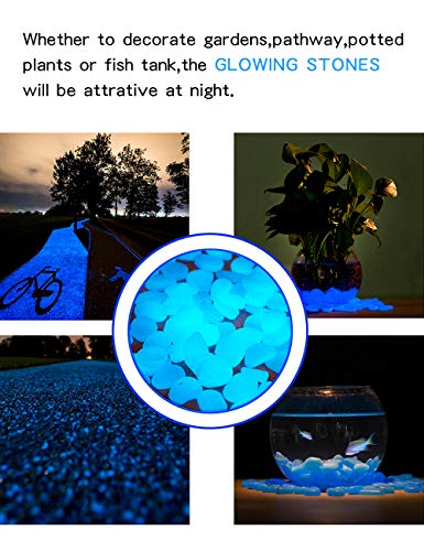 【400 Pcs】 Glow in The Dark Rocks,Glowing Stones Garden Glow in The Dark Pebbles Outdoor Decorative Stones Small Patio Decor Garden Decorations