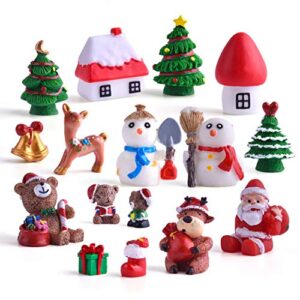 zealor christmas miniature ornaments kit for snowy winter fairy garden dollhouse decoration