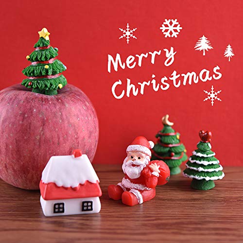 Zealor Christmas Miniature Ornaments Kit for Snowy Winter Fairy Garden Dollhouse Decoration