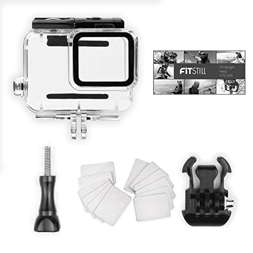 FitStill Waterproof Housing Case for GoPro Hero 7 White & Silver, Protective 45m Underwater Dive Case Shell with Bracket Accessories for Go Pro Hero7 Action Camera