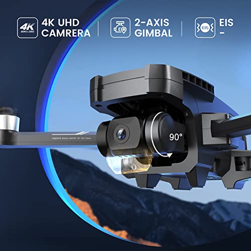 Holy Stone 2 Axis Gimbal GPS Drone with 4K EIS Camera for Adults Beginner, HS720G Foldable FPV RC Quadcopter with Brushless Motor, 5G WiFi Transmission, Optical Flow, Follow Me, Smart Return Home