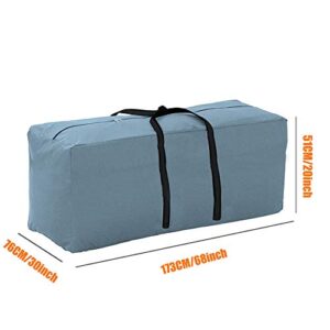 Yolaka Outdoor Patio Furniture Seat Cushions Storage Bag with Zipper and Handles 68x30x20 Inches Gray Waterproof