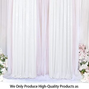 Sequin Curtains 2 Panels White 2FTx8FT Sequin Photo Backdrop White Sequin Backdrop Curtain Pack of 2-1011E