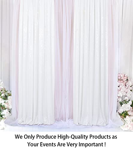 Sequin Curtains 2 Panels White 2FTx8FT Sequin Photo Backdrop White Sequin Backdrop Curtain Pack of 2-1011E