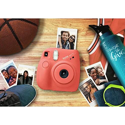 FujiFilm Instax Mini 7+ Light Coral Bundle (10 Film Pack)