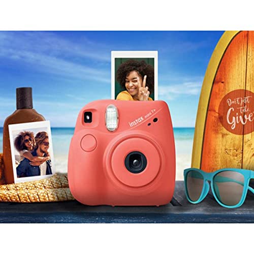 FujiFilm Instax Mini 7+ Light Coral Bundle (10 Film Pack)