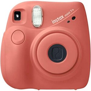 FujiFilm Instax Mini 7+ Light Coral Bundle (10 Film Pack)