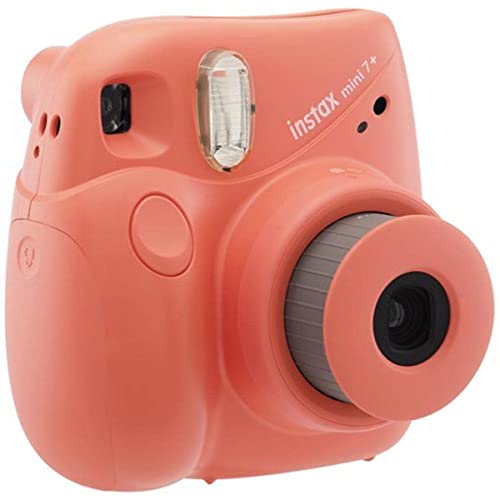 FujiFilm Instax Mini 7+ Light Coral Bundle (10 Film Pack)