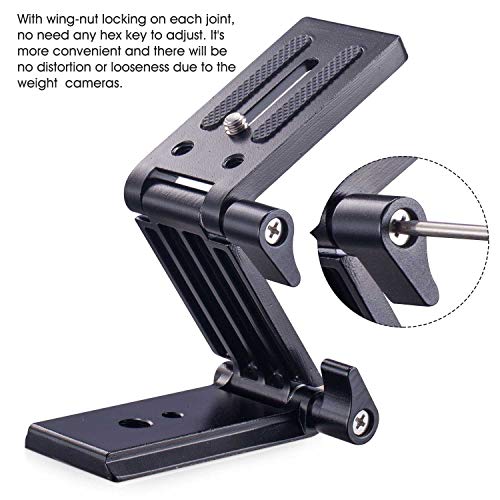 Universal Flex Tilt Head Z Mount Bracket Arca-Swiss Tripod Head Quick Release Plate Mounting for Monopod Slider Rail Cage Rig Stabilizer Gimbal Compatible with DSLR Camera Canon Nikon Sony Panasonic