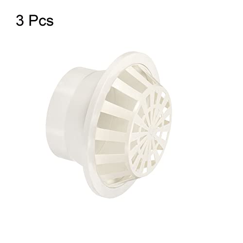 PATIKIL Duct Pipe Connector Flange 110mm ID, PVC Straight Insert Floor Atrium Grate Cover Strainer for Roof Garden, White