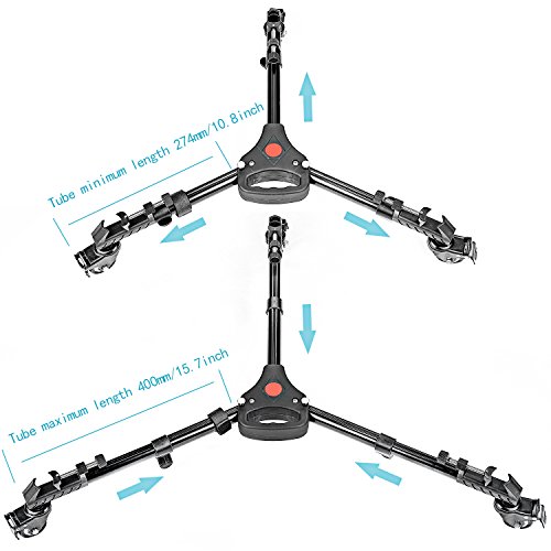 Neewer Photography Professional Heavy Duty Tripod Dolly with Rubber Wheels and Adjustable Leg Mounts for Canon Nikon Sony DSLR Cameras Camcorder Photo Video Lighting