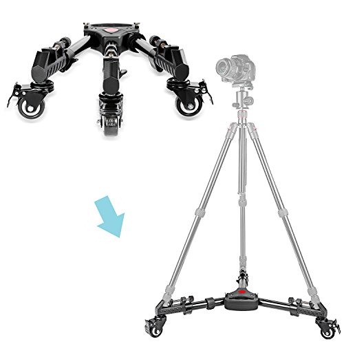 Neewer Photography Professional Heavy Duty Tripod Dolly with Rubber Wheels and Adjustable Leg Mounts for Canon Nikon Sony DSLR Cameras Camcorder Photo Video Lighting