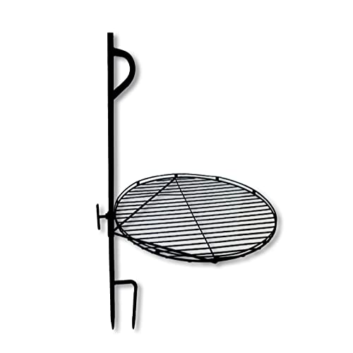 BACKYARD EXPRESSIONS PATIO · HOME · GARDEN 913280-NM Campfire Heavy Duty Steel, Fire Camp Grill for Outdoor Open Flame Cooking, 24 Inch Grate Diameter-Backyard Expressions, Black