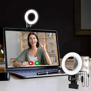 cyezcor video conference lighting kit, ring light for monitor clip on,for remote working, distance learning,zoom call lighting, self broadcasting and live streaming, computer laptop video conferencing