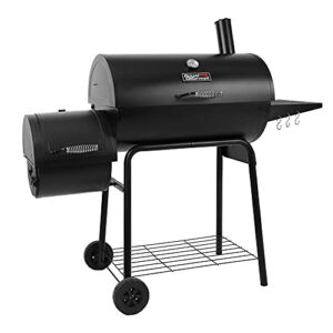 royal gourmet cc1830r 30-inch barrel charcoal grill with offset smoker, 811 square inches cooking area in total for outdoor garden patio and backyard cooking, black