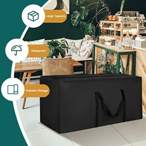 2 Pack Rectangular Outdoor Cushion Storage Bag 68" L x 30" W x 20" H Extra Large Patio Furniture Cushion Storage Bag Waterproof Garden Cushion Storage Covers with Zipper and Handles Black