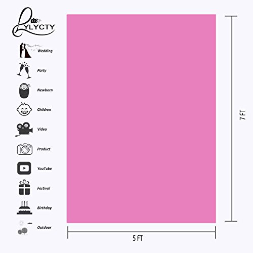 LYLYCTY 5x7ft Photography Studio Non-Woven Backdrop Millennium Pink Backdrop Solid Color Backdrop Simple Background LY091