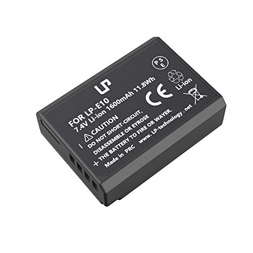 LP-E10 Battery Rechargeable, LP Charger Compatible with Canon EOS Rebel T7, T6, T5, T3, T100, 4000D, 3000D, 2000D, 1500D, 1300D, 1200D, 1100D & More (Not for T3i T5i T6i T6s T7i)