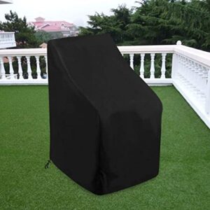 Eioflia Patio Chair Cover Stacking Outdoor Chair Cover Waterproof Garden Chair Covers,Patio Cover for Stackable Reclining Chairs,Tear Resistant Outdoor Furniture Protector (64x64x120cm).