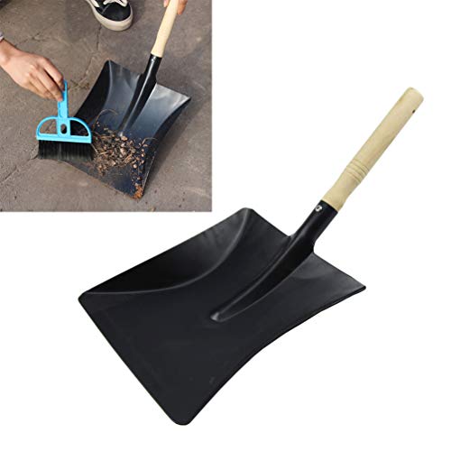 Yardwe Metal Dustpan, BBQ Grill Ash Pan Carbon Steel Ash Coal Fireplace Shovel Charcoal Grill Accessories Garden Hand Tools 1PCS (Large Shovel)